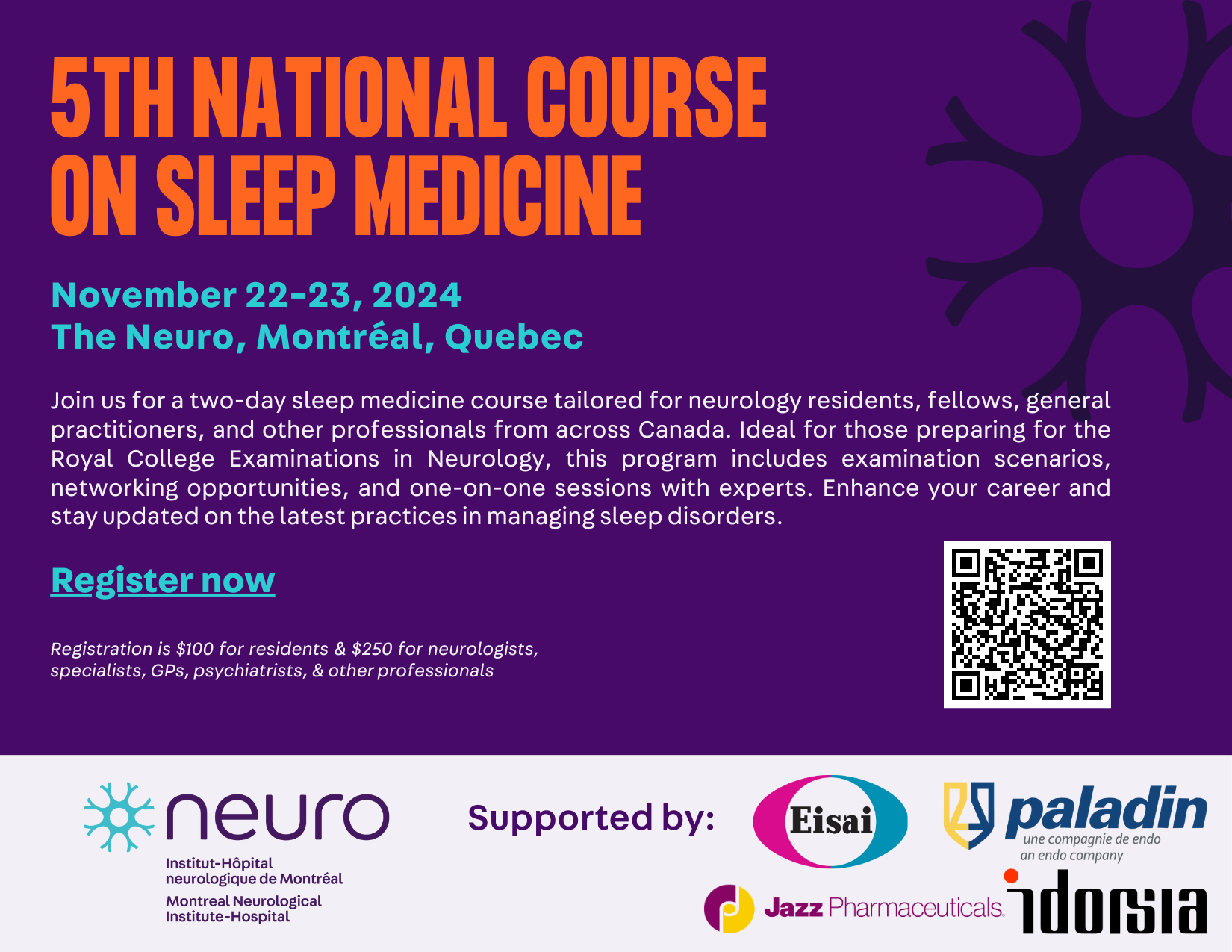 5th National Course on Sleep Medicine offered by the Montreal Neurological Institute - Canadian ...